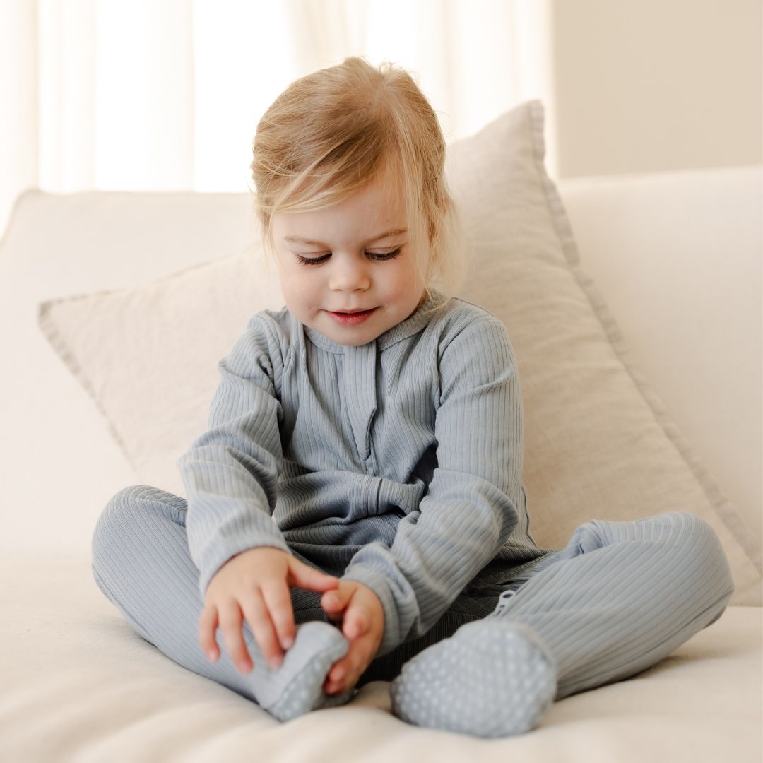 Hello Poppet Original Ribbed All in One Long Sleeve | Bear & Moo